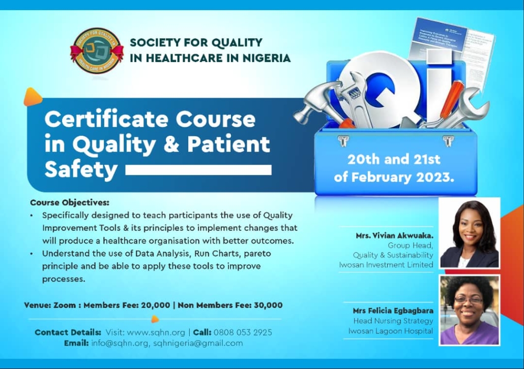 Certificate Course in Quality and Patient Safety – Society for Quality ...
